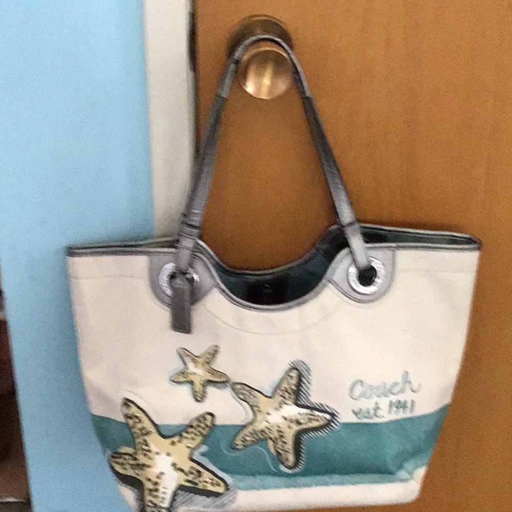Coach Limited Edition Starfish Canvas Tote - Gem
